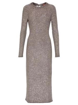 Altuzarra Cindy Metallic Knit Maxi Dress - Gray