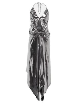 Alexandre Vauthier Halterneck Metallic Midi Dress - Black