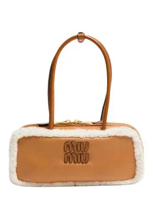 Miu Miu Beau Small Shearling Bag - Red