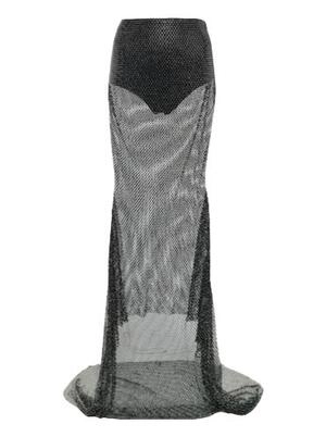 Giuseppe Di Morabito Crystal Mesh Maxi Skirt - Gray