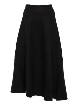 JIL SANDER Virgin Wool Midi Skirt - Black
