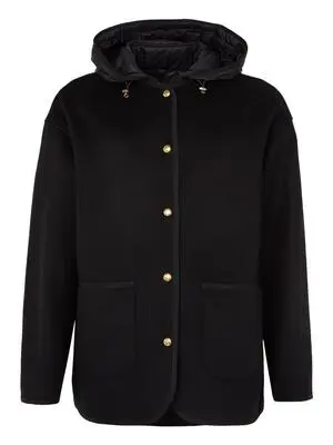 Moncler Hooded Jacket With Patch Pockets - Black