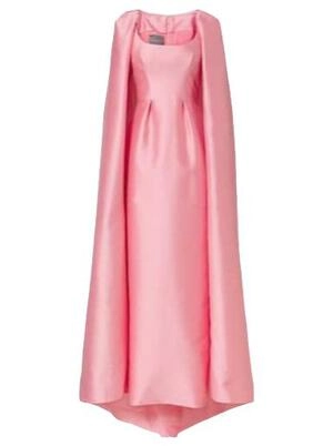MONIQUE LHUILLIER Monique Lhuillier Caped Mikado Gown