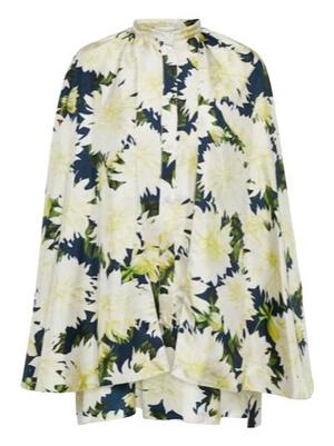 Oscar De La Renta Floral Cotton-blend Blouse - Multicolor