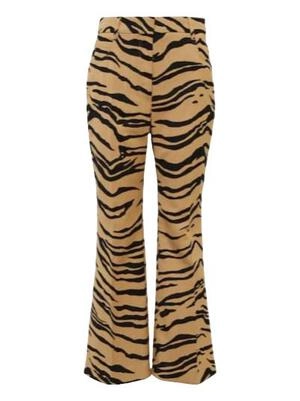 STELLA MCCARTNEY Stella McCartney Tiger-Print Wool-Blend Flared Pants