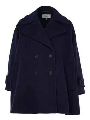 Chloé Collared Long Sleeve Coat - Black
