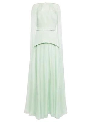 SAFIYAA LONDON Gloria Silk And Crepe Gown - White