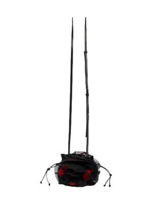 Magda Butrym Floral Satin Bucket Bag - Black