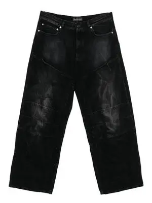 Balenciaga Faded Relaxed-fit Jeans - Black