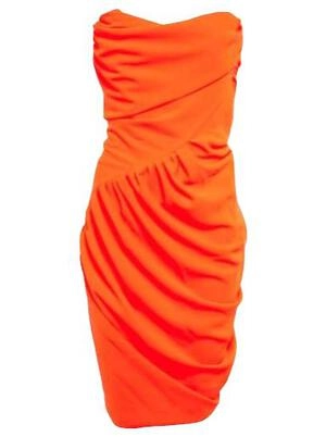 VIVIENNE WESTWOOD Draped Crepe Bustier Mini Dress - Neon Orange