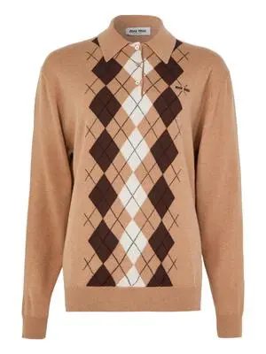 MIU MIU Miu Miu Lapel Long-Sleeve Sweater