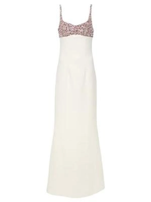 SAFIYAA LONDON Beatriz Embellished Gown - White