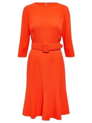 Oscar De La Renta Embellished Wool-blend Midi Dress - Red