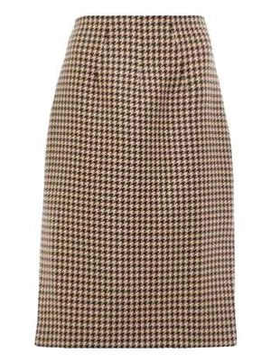 EMILIA WICKSTEAD Houndstooth Pencil Skirt - Nude