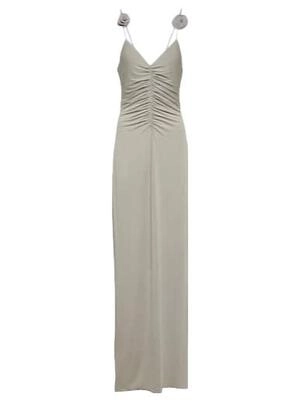 Magda Butrym Gathered Jersey Maxi Dress - Gray