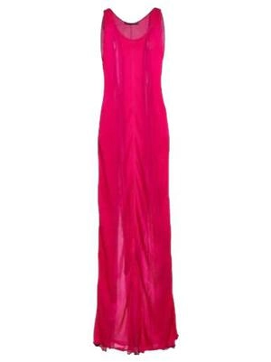 Y/project Sleeveless Chiffon Maxi Dress With Ruffled Hem - Red