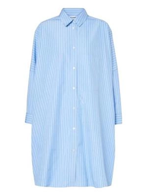 JIL SANDER Striped Cotton Poplin Oversized Shirt - Blue