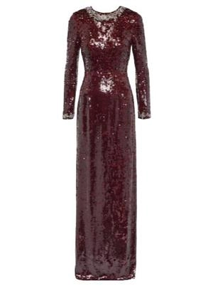 Erdem Sequined Open-back Gown - Red