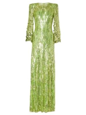 Jenny Packham Nymph Sequined Gown - Green