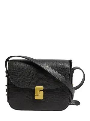 Soeur Flap Shoulder Bag With Gold Tone Clasp - Black