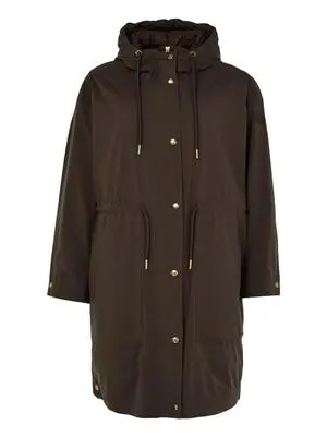 Moncler Sainbel Long Parka With Logo Detail - Brown