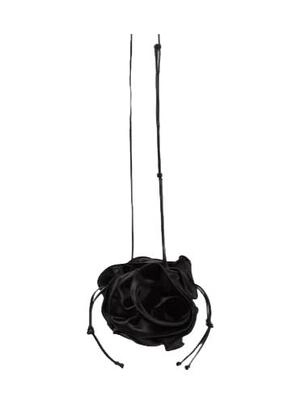 Magda Butrym Ruched Satin Shoulder Bag - Black