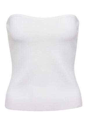 Gabriela Hearst Wool And Silk-blend Bandeau Top With Open Back - White