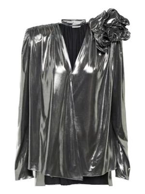 Magda Butrym Appliqué Metallic Blouse - Black