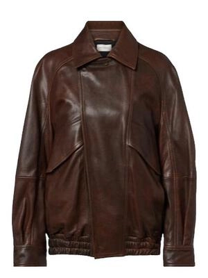 Nour Hammour Rafe Leather Bomber Jacket - Black