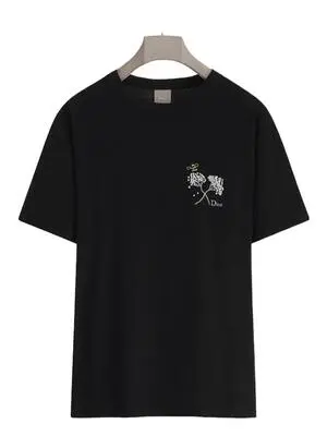Dior T-Shirt With Dior Flower Bee Embroidery, Relaxed Fit Black