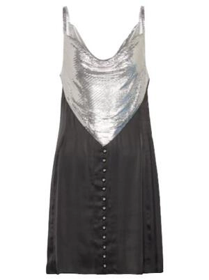 PACO RABANNE Paco Rabanne Chainmail And Satin Mini Dress