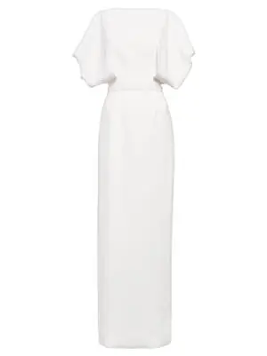 ROKSANDA Clementine Crepe Maxi Dress With Puff Sleeves And Open Back - White