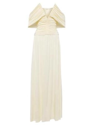 Magda Butrym Off-shoulder Gathered Maxi Dress - White