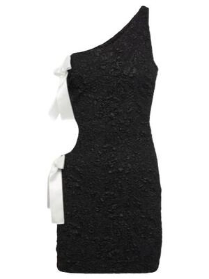 Giambattista Valli One-shoulder Cutout Bow Minidress - Black
