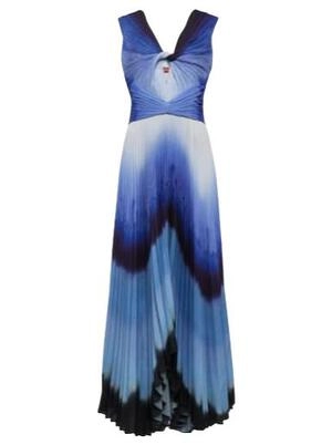 Altuzarra Printed Pleated Maxi Dress - Blue