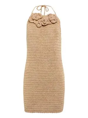 Magda Butrym Crochet Halter Neck Minidress - Nude