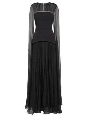 SAFIYAA LONDON Gloria Silk And Crepe Gown - Black