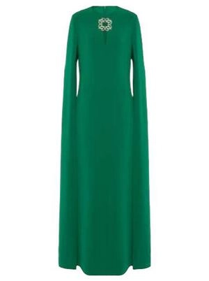 Elie Saab Embellished Cady Gown - Green
