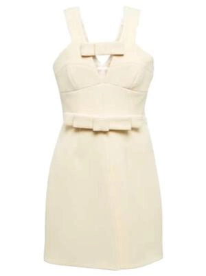 JIL SANDER Bow Detail Wool-blend Minidress - White