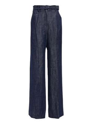 GABRIELA HEARST Gabriela Hearst Belted High-Rise Wide-Leg Linen Pants