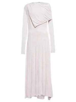 JIL SANDER Draped Crêpe Gown - White