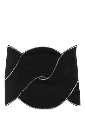 AREA Embellished Wool Miniskirt - Black
