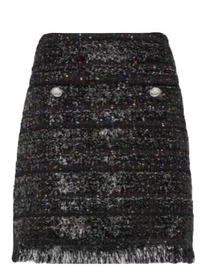 Giambattista Valli Sequined Tweed Mini Skirt - Black