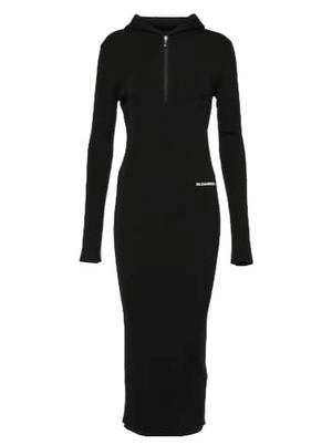 JIL SANDER Wool-blend Midi Dress - Black