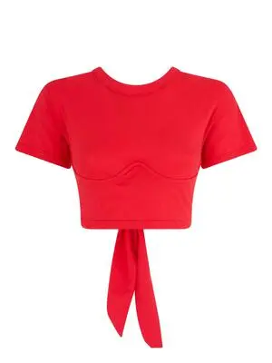 Attico Twisted Detail T-shirt - Red