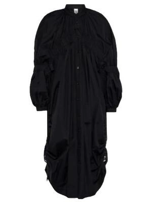 Comme Des Garçons Draped Cotton Midi Dress - Black
