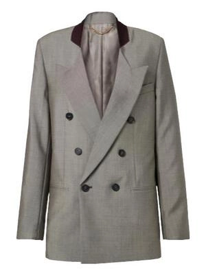 Victoria Beckham Beatrice Double-breasted Blazer - Gray