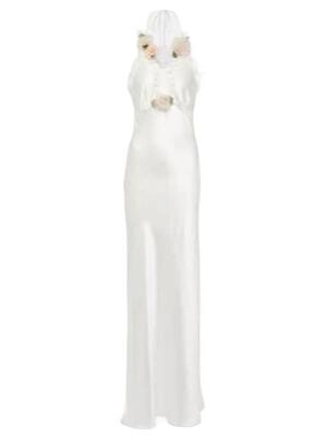 RODARTE Floral Embellished Silk Maxi Dress - White