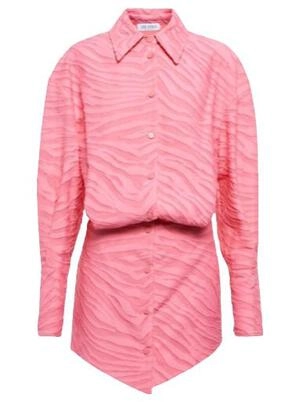 Attico Silvye Zebra Print Fil Coupé Mini Dress - Pink