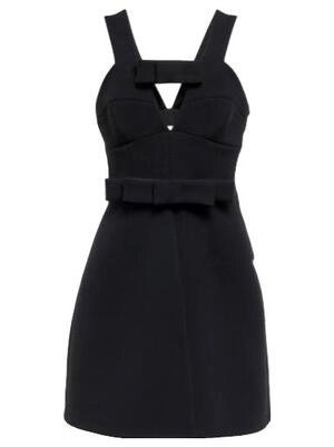 JIL SANDER Sleeveless Bow Detail Crêpe Mini Dress - Black